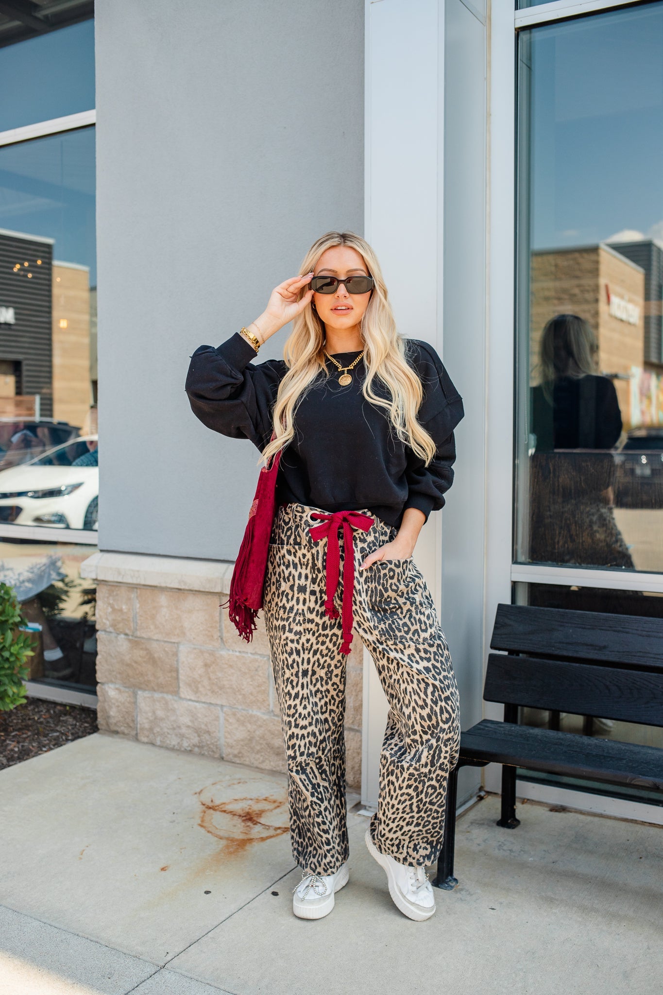 Leopard Tie Waist Barrel Jeans – woolwhirl